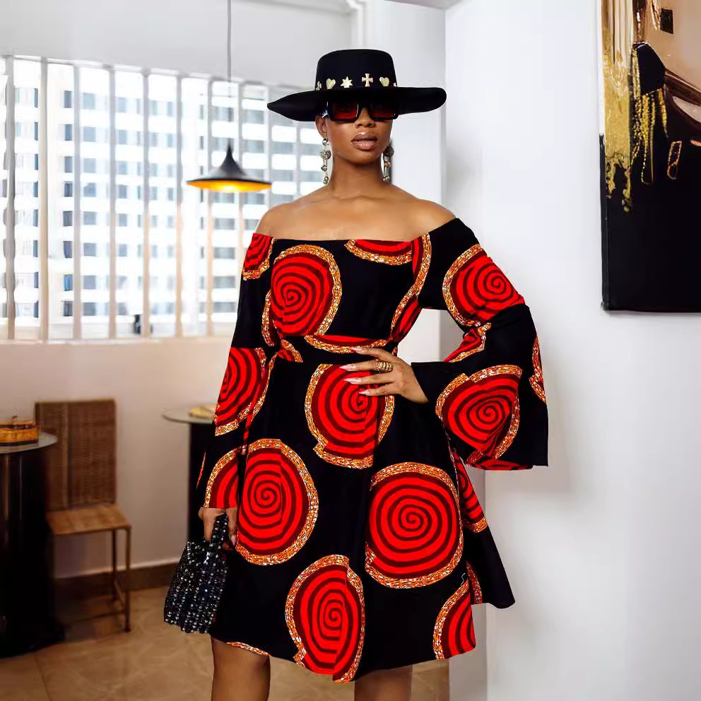 Dear-Fashion | Wholesale Casual Print Off Shoulder Tie Up Midi Dress NY ...