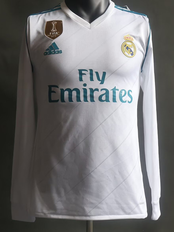 US$ 22.00 - 2017-2018 RMA Home Player Version 长袖球员 Long Sleeve Retro ...