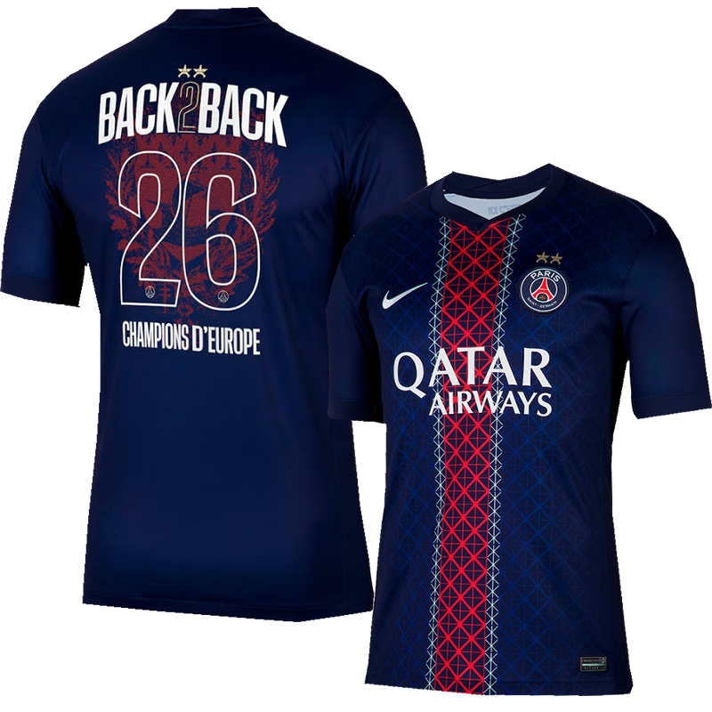 US$ 18.50 - 2025-26 PSG Home Print 2 Star Champions of Europe 26 Fans ...